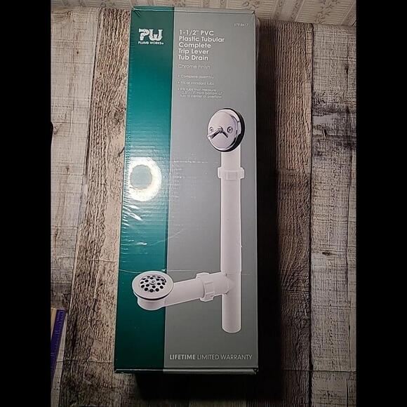 Bath | Plumb Works 1 12 Plastic Tubular Complete Trip Lever Tub Drain ...